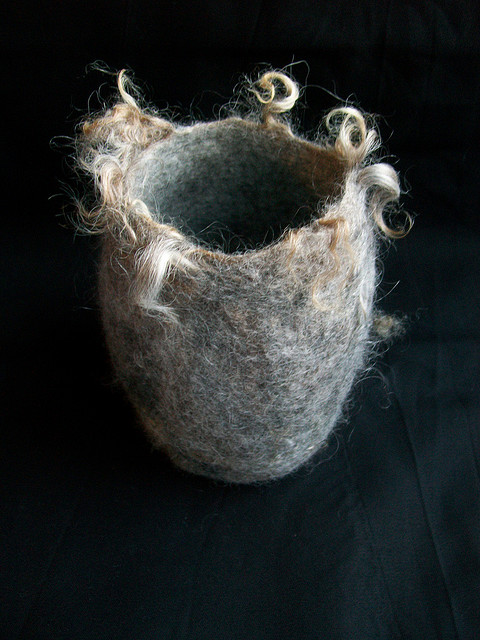 Wet felted vessel – Felting and Fiber Studio