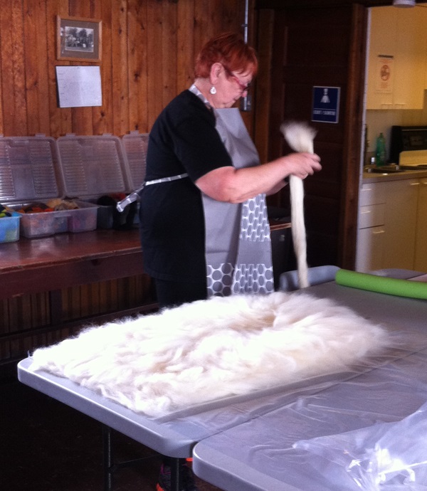 laying out wool 2 – Felting and Fiber Studio