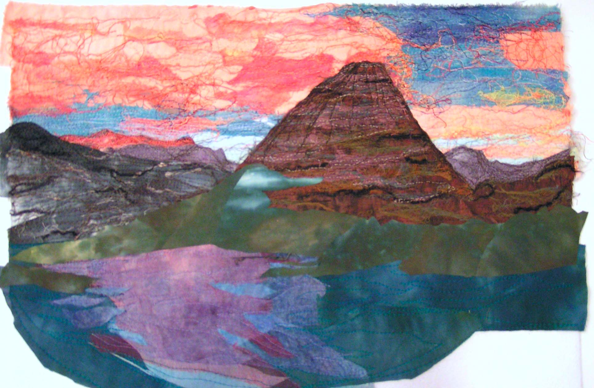 Fabric Collage Landscape Part 2 Felting And Fiber Studio