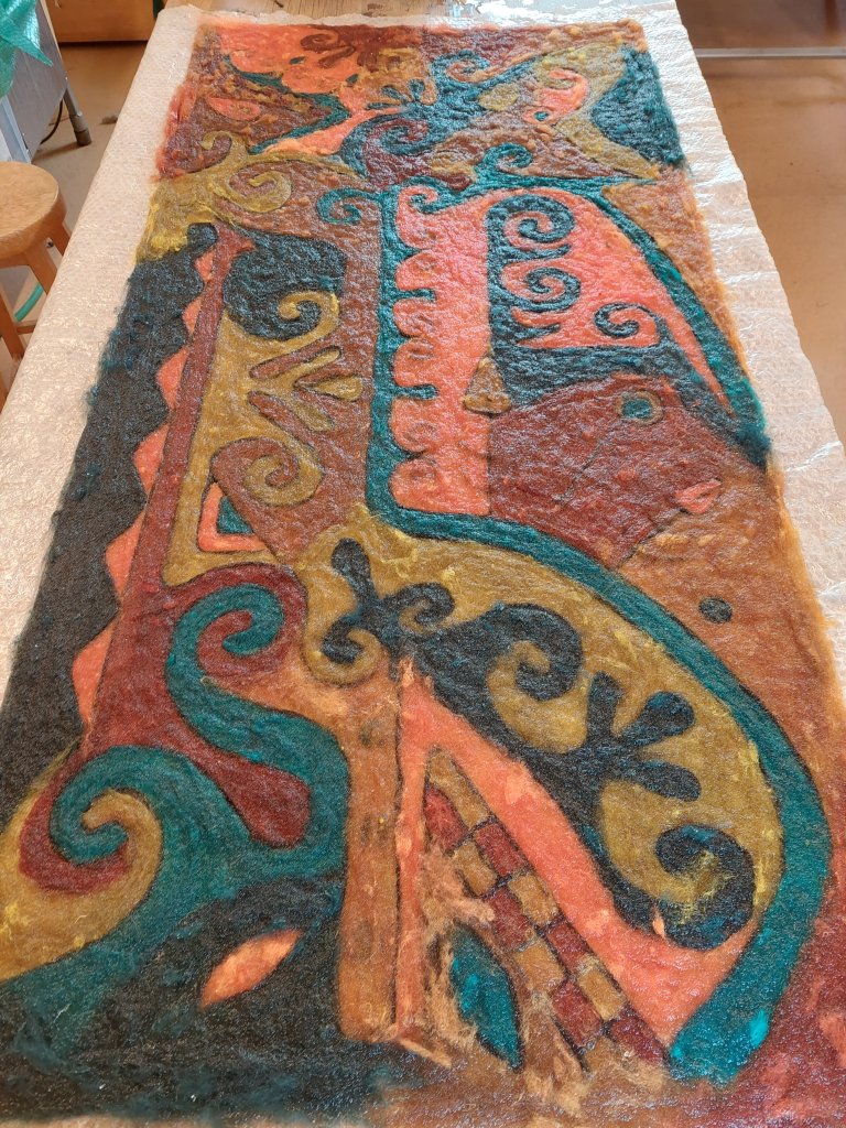 Modern Art Wallhanging – Felting and Fiber Studio