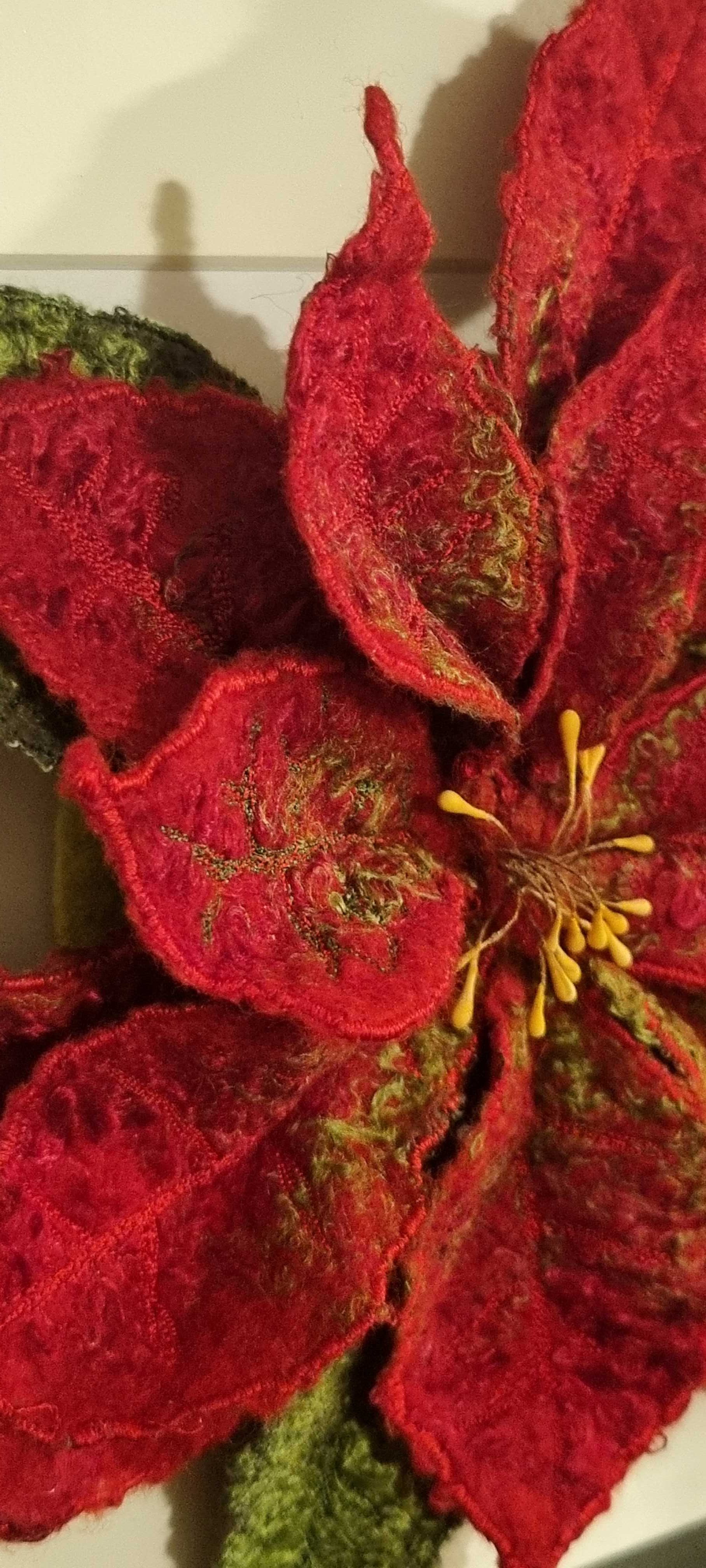 close up of the stitching – Felting and Fiber Studio
