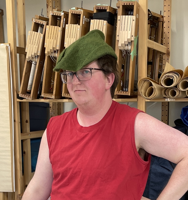 09 Leonard robin hood hat a bit long – Felting and Fiber Studio