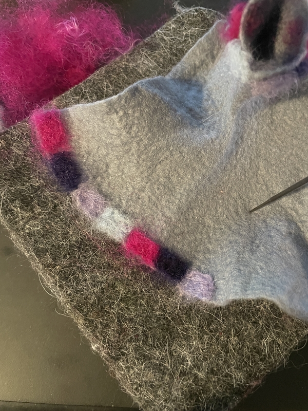 21 adding fuzz to cloak 3 – Felting and Fiber Studio